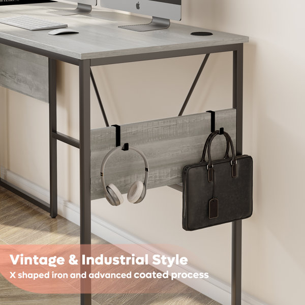 Zipcode Design™ Fulcher Corner Desk with File Cabinet Reversible Desks ... Zipcode Design™ Fulcher Corner Desk with File Cabinet Reversible Desks ...